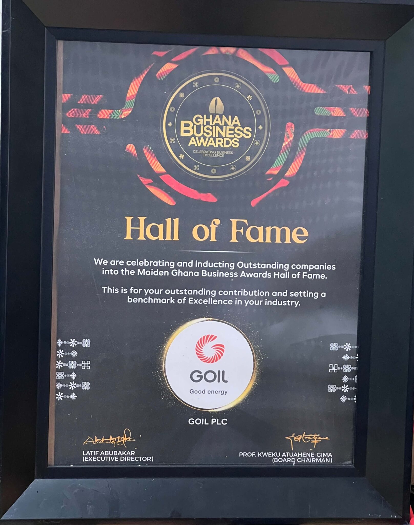 GOIL INDUCTED INTO GHANA BUSINESS AWARDS HALL OF FAME | GOIL PLC